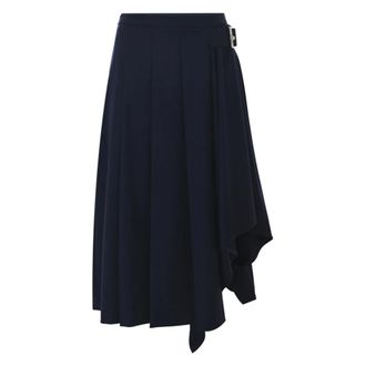 Kocca Femme, Jupes, Bleu, Taille: 44 FR Jupe pliss&eacute;e asym&eacute;trique avec ceinture