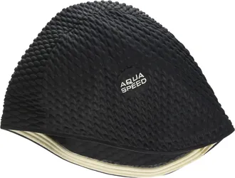 Aqua Speed Bombastische Latex-Badekappe für Herren, Schwarz, Einheitsgröße