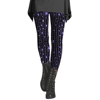 Generic Ensemble de pyjama de No&euml;l pour femme - Imprim&eacute; &agrave; paillettes - Tendance - D&eacute;contract&eacute; - Amincissant, lilas, XXL