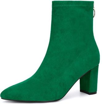Allegra K Bottines à Talons Pointus pour Femmes Vert émeraude 38.5