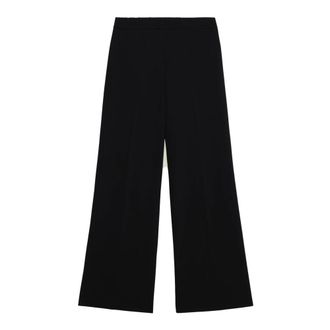 Oltre Pantalon palazzo en tissu cr&ecirc;pe - Femme - Pantalons - Noir - Taille: 38 FR