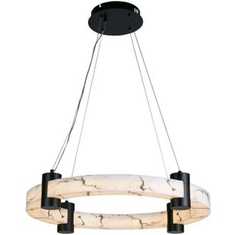 Searchlight Searchlight - moonbeam led 1LT Suspension rd Diam 61 - Metal Noir, resine effet marbre 25w 3024 lumens 3000k dimmable