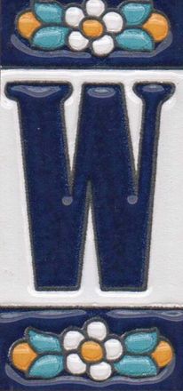 Generic Hausnummern und Buchstaben aus Keramik, blaues Blumenmuster, Gr&ouml;&szlig;e: 7,5 cm x 3,5 cm