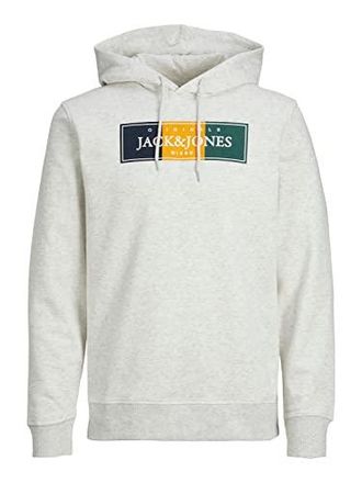 Jack & Jones PLUS Jorcodyy Sweat &agrave; Capuche Sweatshirt, Blanc-Gris, 4XL Homme
