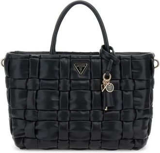 Guess Shopper & Totes - Woven Faux Leather Handbag With Gold-Tone Hardware - Gr. unisize - in Schwarz - f&uuml;r Damen