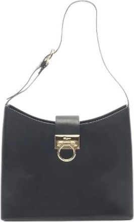 Ferragamo Pre-owned Sac bandouli&egrave;re en cuir Gancini - Femme - Pre-owned - Noir - Taille: ONE Size