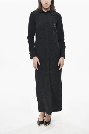 Max Mara Cotton-Blend Shirt Dress ROVIGO with Bare-Back Design size 40