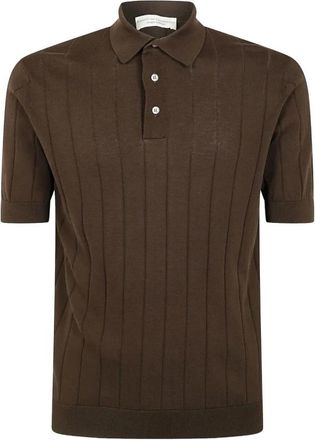 FILIPPO DE LAURENTIIS Homme, Tops, Brun, Taille: 3XL Rib Short Sleeves Polo