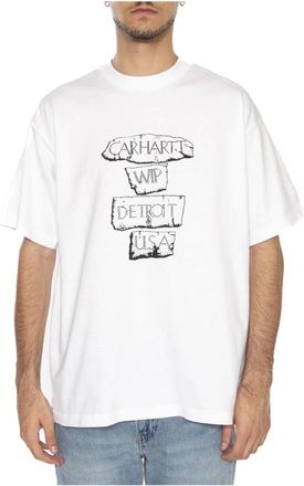 Carhartt Work in Progress Homme, Tops, Blanc, Taille: L Standard Crew Neck T-Shirt