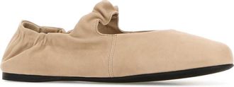 Miu Miu Womens Ballet Flat Beige Nappa Leather