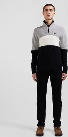 Eden Park Pull Col Camionneur Montant En Coton Gris &Agrave; Jeux De Maille Coupe Regular