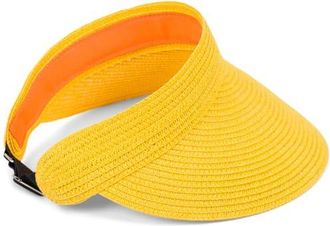 styleBREAKER Casquette en Papier Straw Unie avec visière Solaire, Bande élastique et Fermeture à Crochet, Chapeau léger pour Femmes, Protection Solaire élégante et