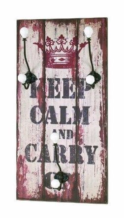 Haku Möbel Wandgarderobe Motiv, schwarz, Keramik, MDF, Metall - Maße: B 30 cm x H 60 cm x T 12 cm, Style: Industrial