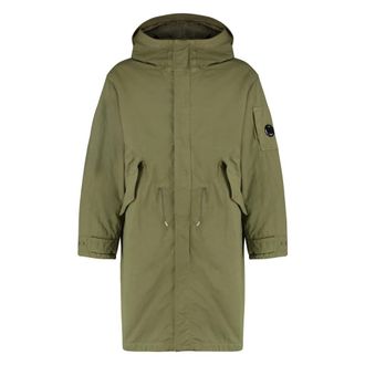 C.P. Company Baumwollparka mit Linsendetail - - Coats - Herren - Gr&uuml;n - M