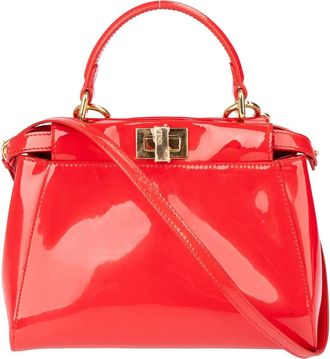 Fendi Crossbody Bags - Fendi Red Patent Leather Peekaboo Handbag - Gr. unisize - in Rot - f&uuml;r Damen