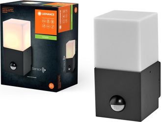 Ledvance ENDURA CLASSIC FIGO SQ W SEN Außenleuchte, Wandleuchte, dunkelgrau, Aluminium, schnelle & einfache Installation, IP44 Schutzklasse, indirekte Beleucht