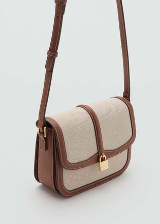 Mango Umh&auml;ngetasche aus Canvas mit Kontrastdetails mittelbraun - Damen - Einheitsgr&ouml;&szlig;e - MANGO