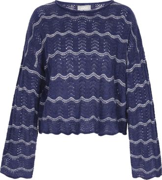 Usha Pullover Frauen marineblau cremewei&szlig;