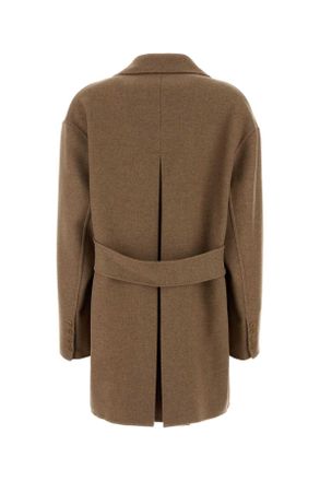 Ermanno Scervino Womens Camel Wool Blend Blazer Beige Exterior: Nylon Giacche E Gilet