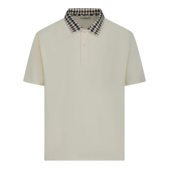 Aquascutum Active Collar Check Polo - - Tops - Herren - Wei&szlig; - L