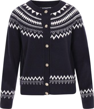 Dreimaster Dreimaster Strickjacke Frauen marineblau cremewei&szlig;