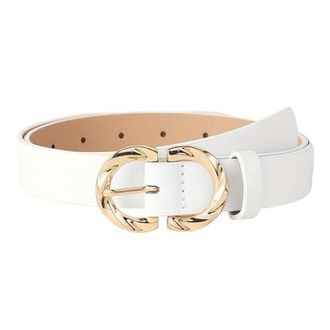 Generic 1 ceinture en polyuréthane avec boucle en métal, accessoire classique, tendance, accessoire pour femme, blanc, 105 cm