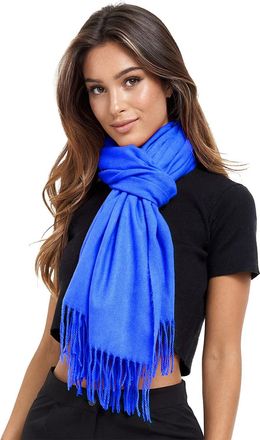 Glamexx24 Schal Damen Winterschal Gef&uuml;hl Langer Schal mit Fransen Baumwolle Warm Herbst Winter Unifarben Deckenschal und T&uuml;cher 200 x 74 cm