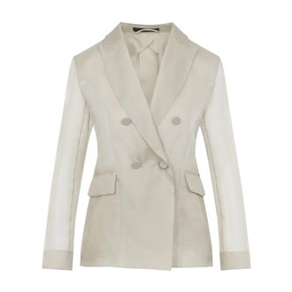 Max Mara Pianoforte Slogan Organza Jacke - - Jackets - Damen - Beige - XS