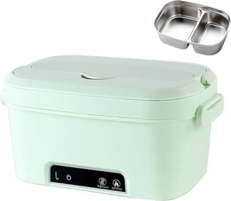 Generic Bo&icirc;te &agrave; Lunch &eacute;lectrique Sans Fil, 1,5 L, Portable, Avec Compartiment &agrave; Couverts, Minuterie De Chauffage, Batterie Rechargeable 7800 mAh, &eacute;tanche, Id&eacute;