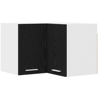 vidaXL Hängeschrank Riga Schwarze Eiche und Weiß 57 x 57 x 40 cm vidaXL