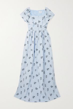 Erdem Ariella Maxikleid Aus Voile Mit Fil Coup&eacute; - Blau