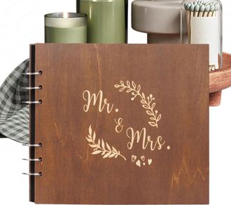 Generic G&auml;stebuch f&uuml;r den Hochzeitsempfang, Einband aus Holz, Zubeh&ouml;r zur Registrierung | Hochzeitsb&uuml;cher f&uuml;r G&auml;ste zum Unterschreiben, f&uuml;r Jubil&auml;en, Partys, 