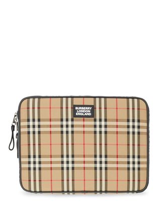 Burberry pochette dordinateur &agrave; carreaux - Tons neutres