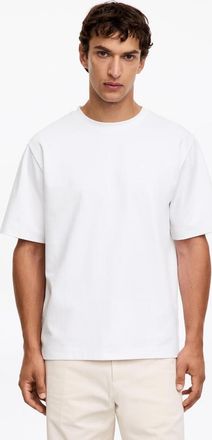 Arket Kastiges Interlock-T-Shirt -Wei&szlig;