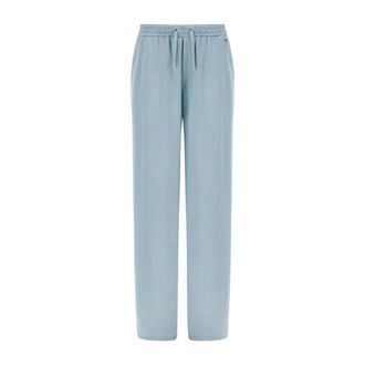 Herno Elegante Satin-Hosen mit Kordelzug - - Trousers - Damen - Blau - S