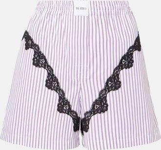 The Attico Short rayé en coton