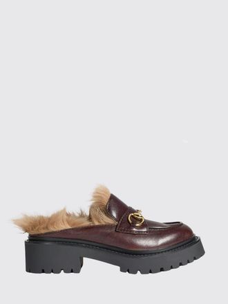 Gucci Mules en cuir avec mors et int&eacute;rieur doubl&eacute; de laine