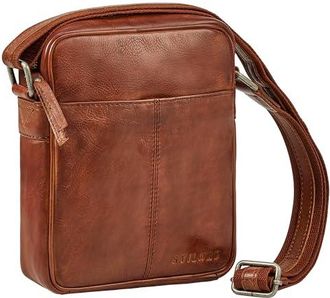 STILORD Nilo &Eacute;l&eacute;gant Sac Bandouli&egrave;re Homme Cuir Cognac Crossbody Bag Sac en cuir v&eacute;ritable Besace Petite Sacoche pour Tablette 8,3 Pouces avec de Nombreux Com