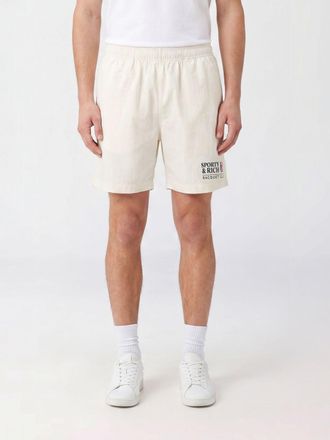 Sporty & Rich Short de sport en coton avec taille &eacute;lastiqu&eacute;e et logo