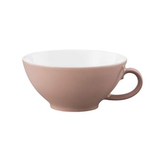 SELTMANN WEIDEN Life Fashion Teetasse - 140 ml - Porzellan Tasse mit weißer Innenseite und farbiger Außenseite, Spülmaschinen- und Mikrowellenfest - Posh Rose