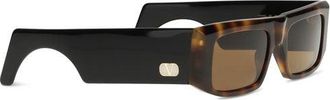 Valentino Garavani VAVG0005S002BB Acetate Shield Sunglasses - Brown