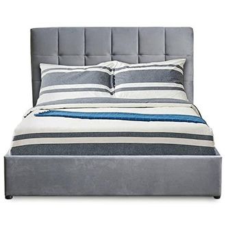 Menzzo Bett, silberfarben, L169 x T217 x H106 cm