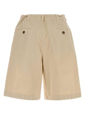 Prada Womens Sand Gabardine Bermuda Shorts Sabbia Exterior: Cotton