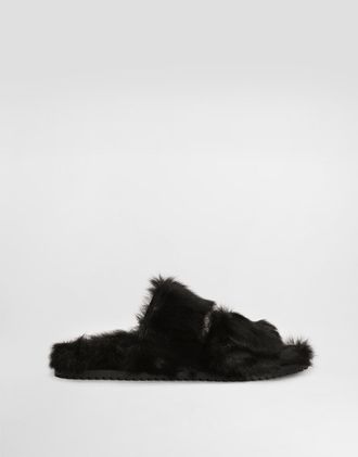 Dolce & Gabbana Dg Casual Kid Goat Sandals - Mann Sandalen Und Slides Schwarz 42.5