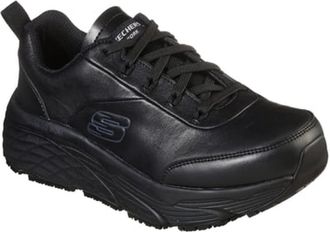 Skechers Damen Work Max Cushioning Elite Sr KajusHealth Care Professioneller Schuh, Schwarzes Leder-Kunstleder, 37.5 EU