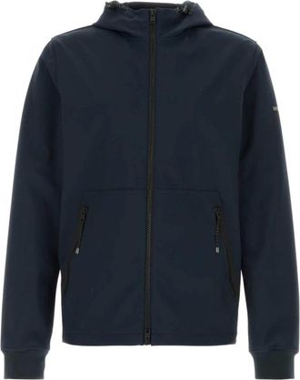 Woolrich Homme, Sweatshirts et sweats &agrave; capuche, Bleu, Taille: S Tech Soft Shell Veste &agrave; Capuche Zipp&eacute;e Int&eacute;grale