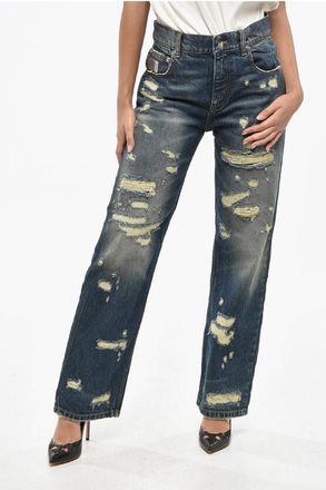 Marc Jacobs Distressed Jeans with Logo Button 22cm size 26