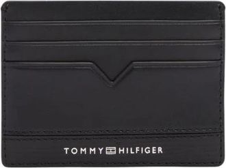 Tommy Hilfiger Homme, Accessoires, Noir, Taille: ONE Size Porte-cartes en cuir noir