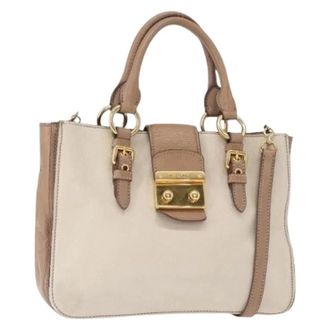 Miu Miu Sac &agrave; main en cuir Pre-owned - Femme - Pre-owned - Beige - Taille: ONE Size