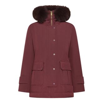Peuterey Cassat Pelzparka - - Coats - Damen - Rot - S